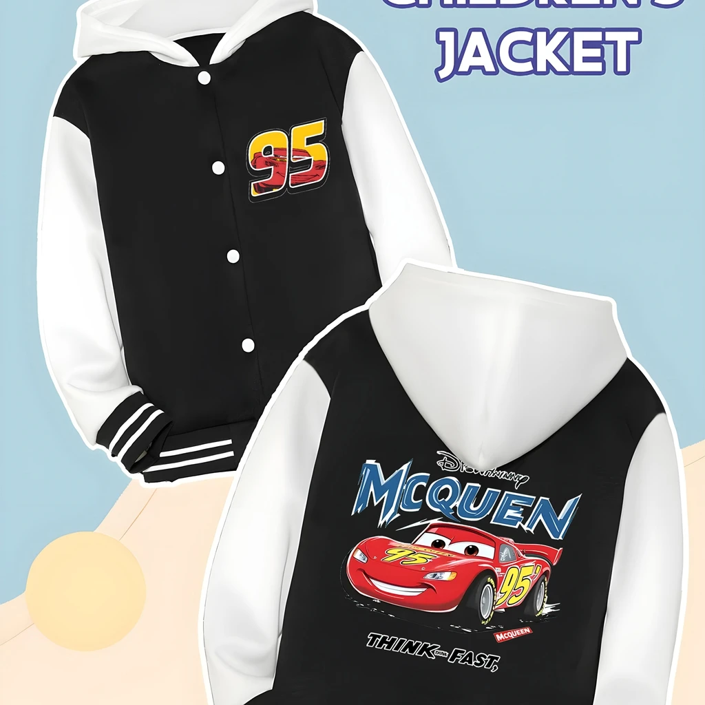 MINISO Disney Cars McQueen Baseball Jacket для мальчиков | AliExpress