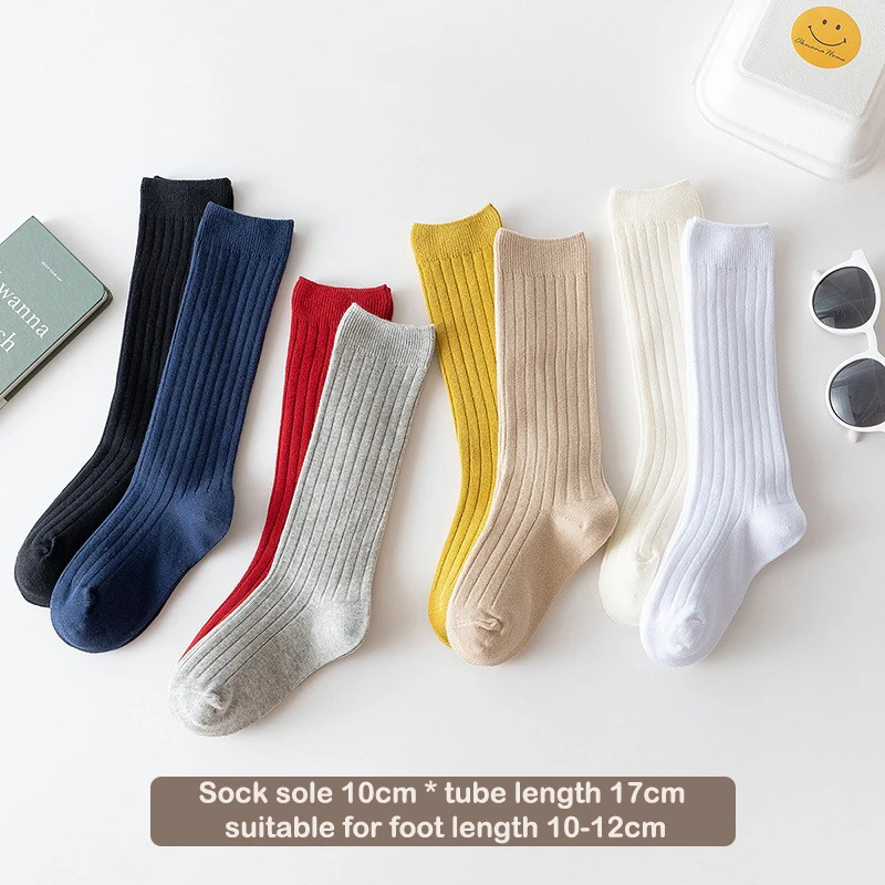 1Pair-Baby-Knee-High-Socks-Plain-Spanish-Style-Toddler-Newborn-Sock ...