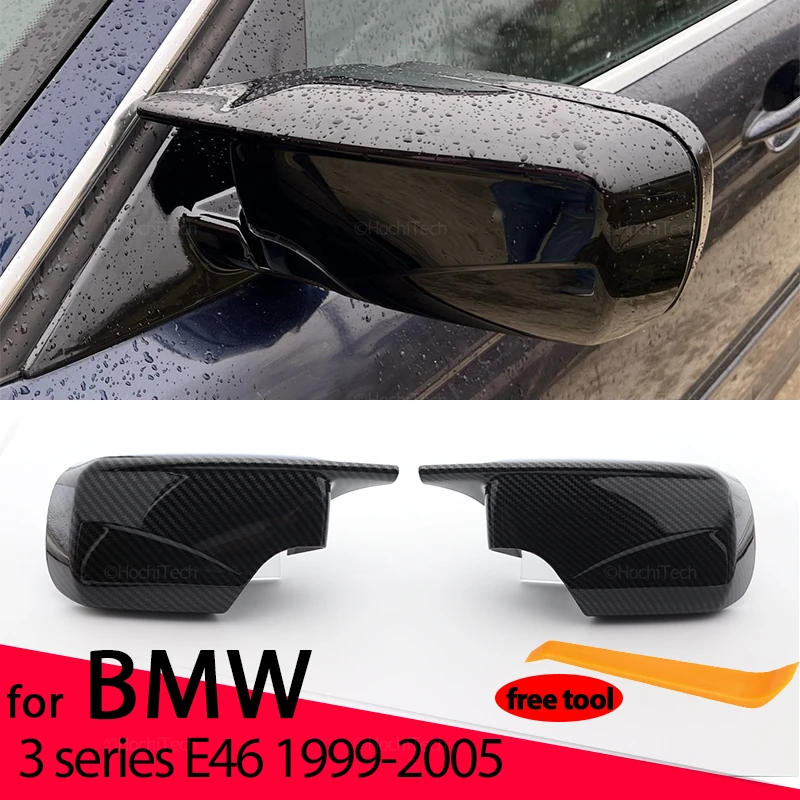 Carbon-Fiber-Pattern-Black-Side-Mirror-cover-Caps-Replacement-for-BMW ...