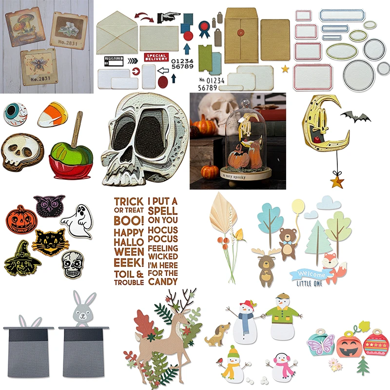 Envelope Dialog Horror Element Witch Skull Metal Cutting die for ...