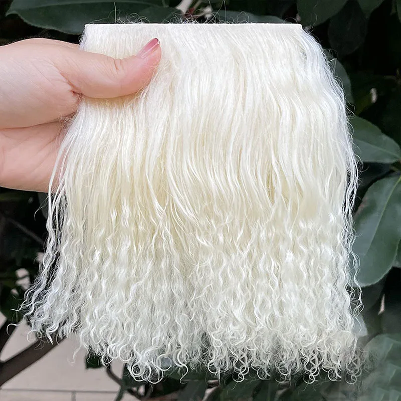 New Fashion Sheepskin Dolls Wigs Hair Lamb Pelt Curly Extension Wig ...
