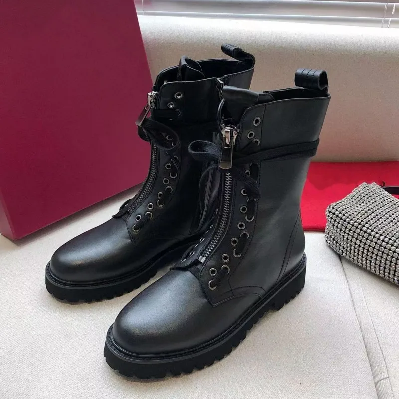 Chelsea-chunky-botas-femininas-de-couro-genu-no-preto-ankle-booties ...