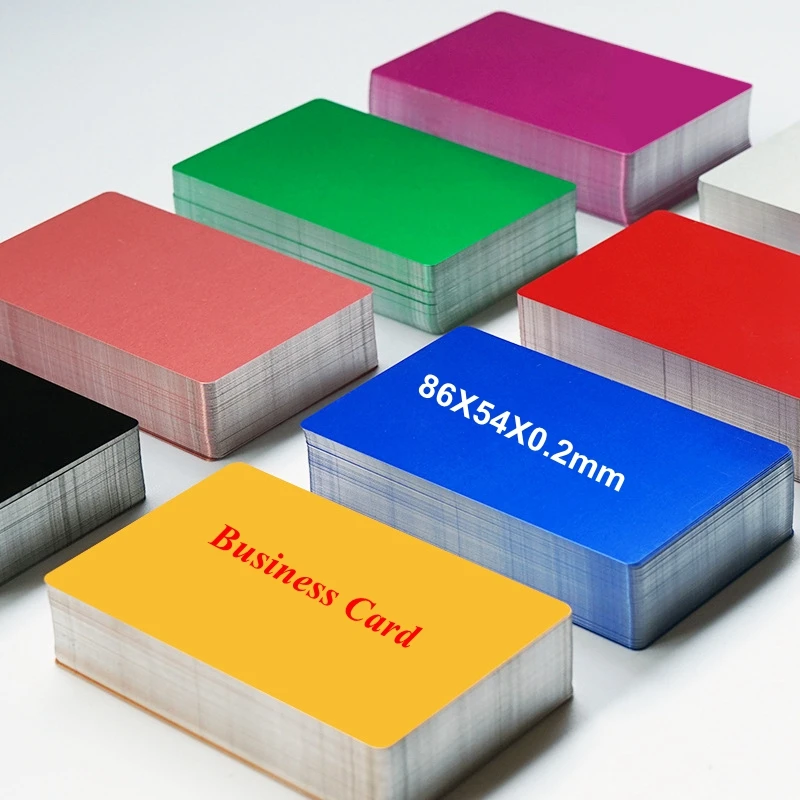 100pcs Aluminum Portable Metal Business Card Blank 0.2mm/0.45mm for ...