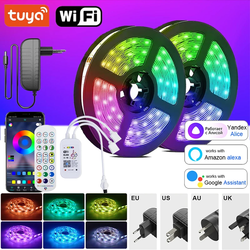 Led-Strip-Light-Tuya-Bluetooth-Wifi-12V-Rgb-Led-Tape-Music-Sync-50ft ...