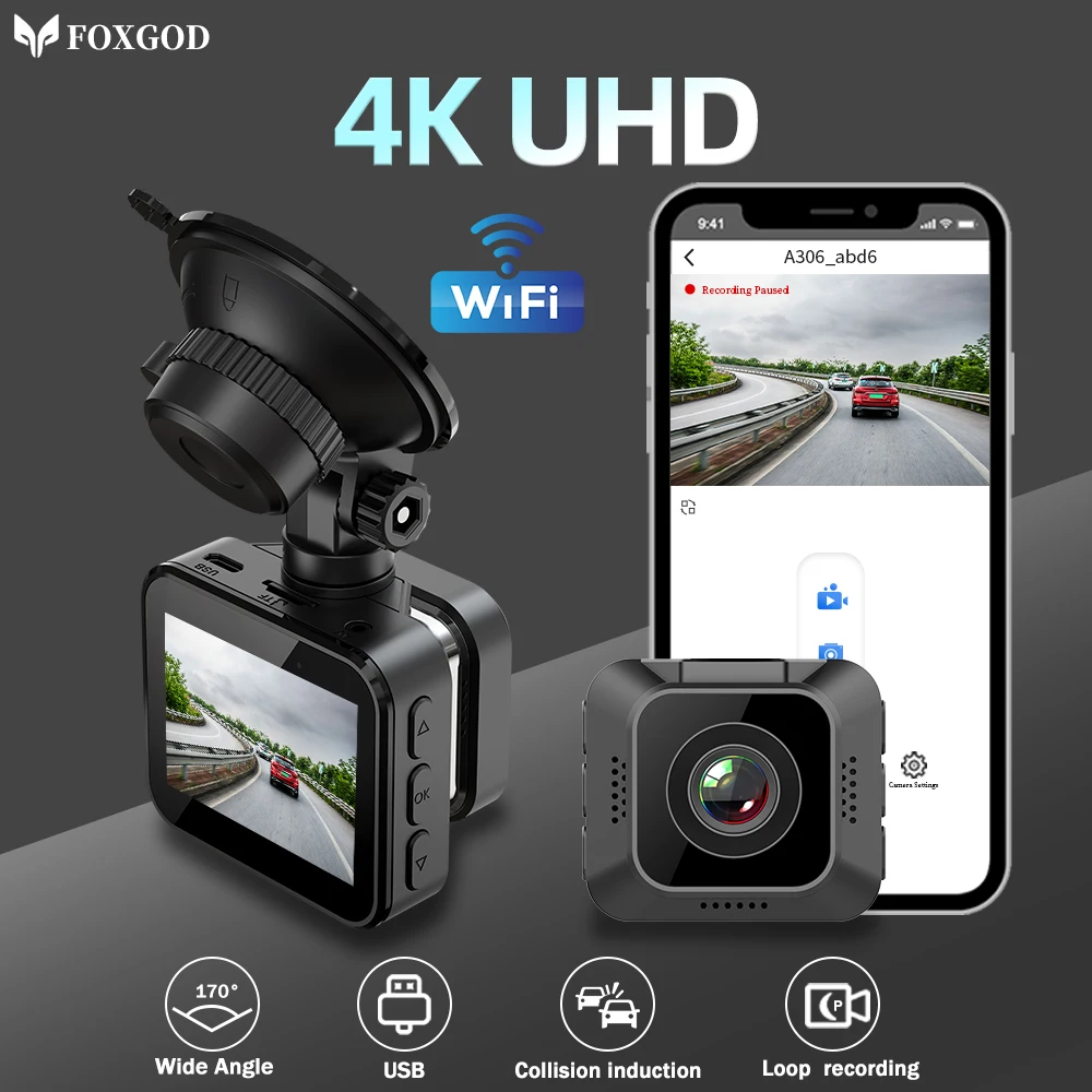 Car-DVR-Dash-Cam-WiFi-Front-4K-UHD-2160P-Rear-1080P-Dual-Channels-Night ...