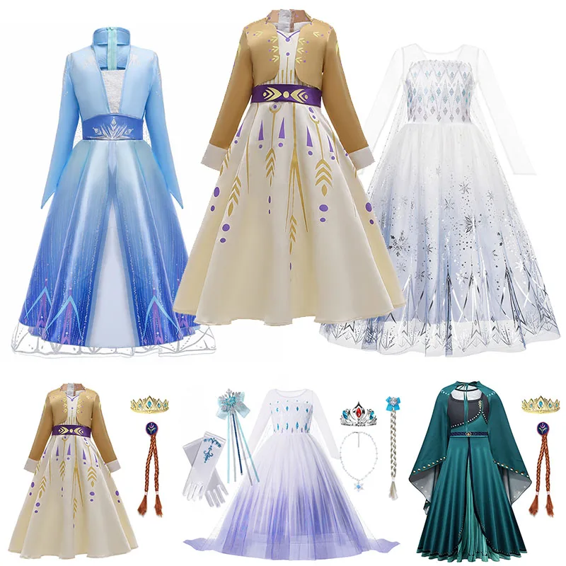Disney-Frozen-Elsa-Anna-Princess-Dress-Girls-Halloween-Carnival ...