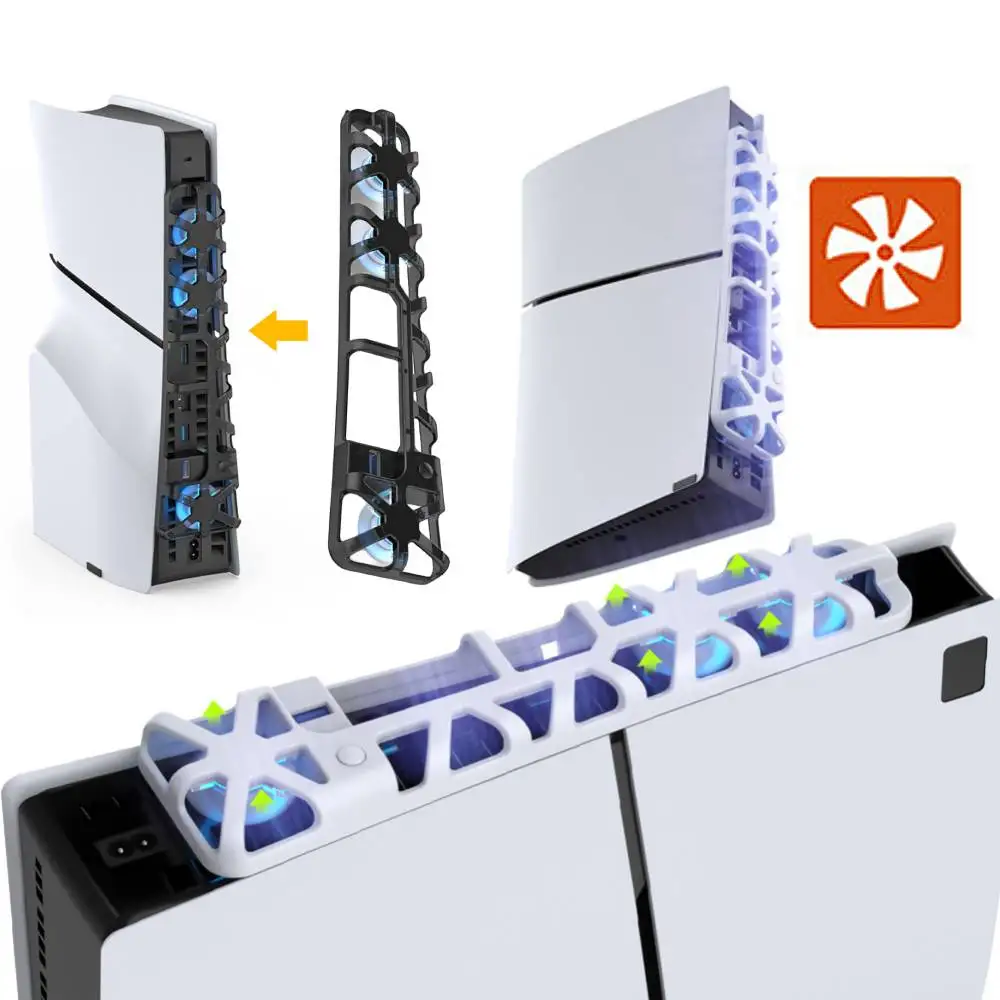 Cooler-Fan-For-PS5-Slim-with-LED-Light-and-3-Fans-Cooling-System-High ...