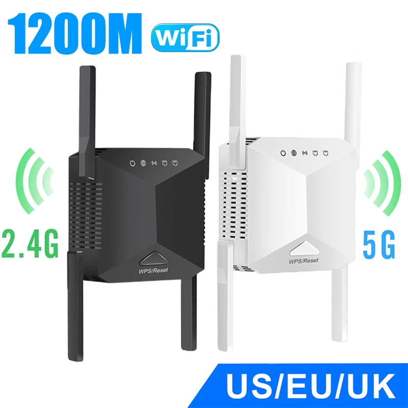 WiFi-Router-1200Mbps-Wireless-Repeater-2-4GHz-5G-Antennas-Signal ...