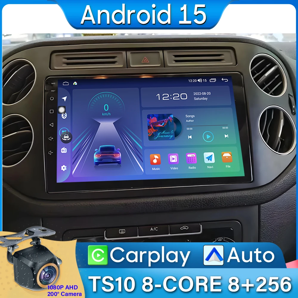 Car Radio Android 13 Carplay For VOLKSWAGEN VW GOLF 5 PLUS TIGUAN 2007 ...