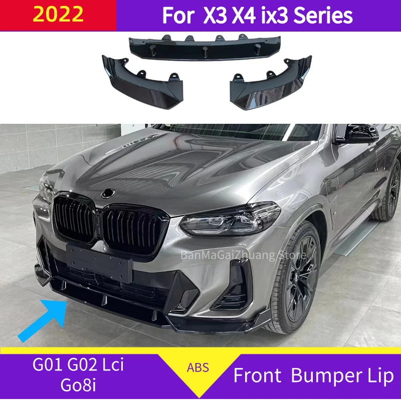Front Bumper Lip Front Shovel For BMW X3 G01 lci X4 G02 LCI ix3 2022 ...