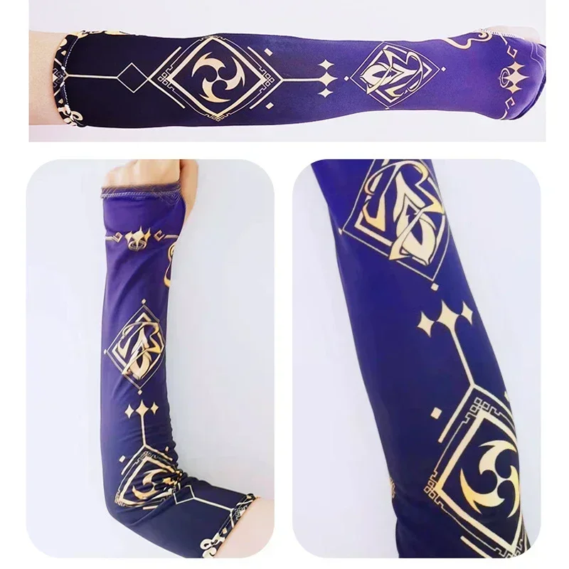 Genshin Impact Arm Sleeves Ice Silk Fabric Breathable Quick Dry Running ...
