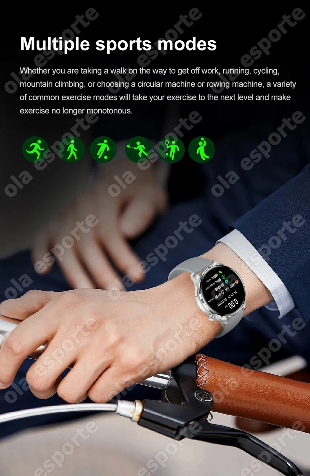 SmartWatch AMOLED Color Screen High-Precision GPS Turn Wrist Shine ...