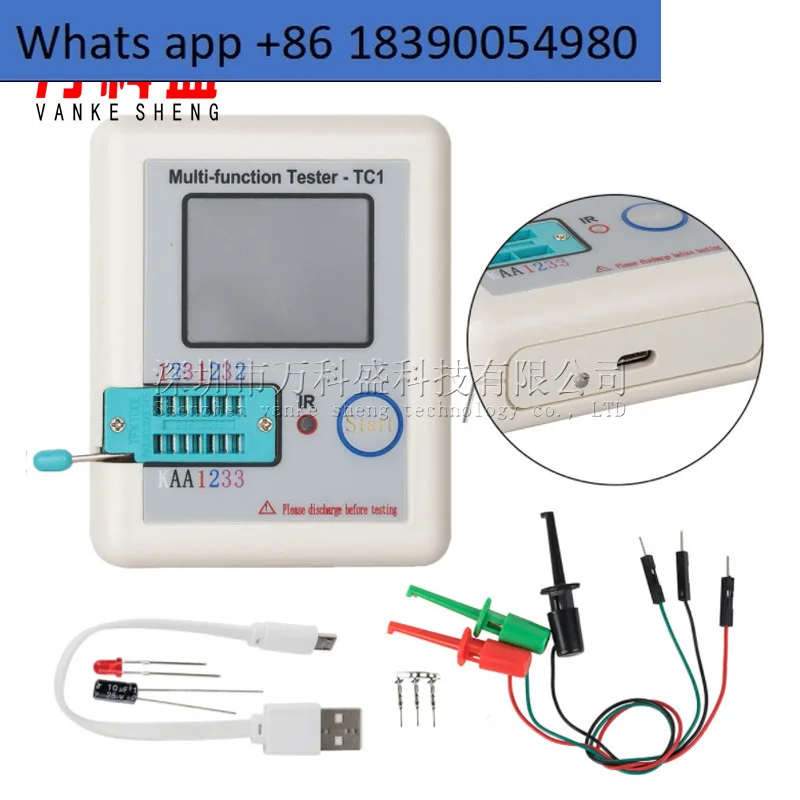 Wankesheng LCR-TC1 multi-function transistor tester full color screen ...
