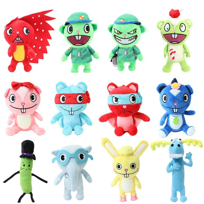4/8/12pcs Happy Tree Friends Plush Toy HTF Stuffed Doll Flippy Nutty ...