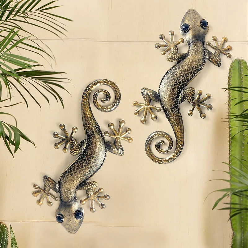Gecko-Metal-Wall-Art-Decor-2-Pack-15-Inch-Indoor-Outdoor-Lizard-Wall ...