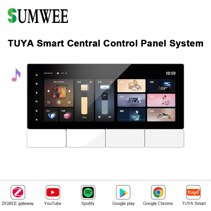 6.2 Inch TUYA ZIGEBEE Smart home multifunctional IR Central control ...