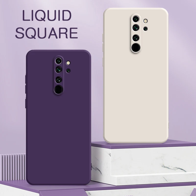 Original Square Liquid Silicone Cute Case for Xiaomi Redmi Note 8 Pro ...