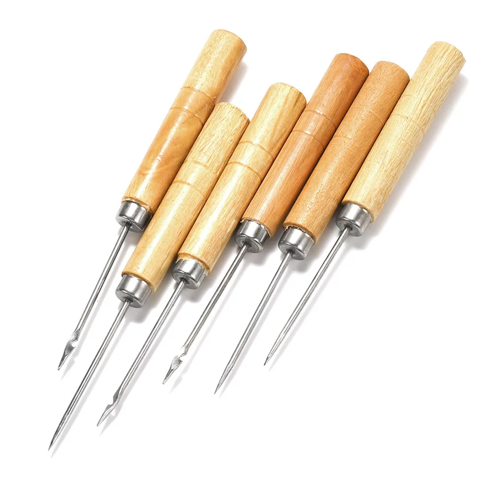 2PCS-Set-Taper-Wooden-Handle-Sewing-With-No-Hooks-Craft-Needle-for-DIY ...