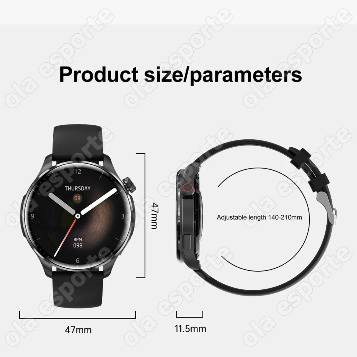 SmartWatch AMOLED Color Screen High-Precision GPS Turn Wrist Shine ...
