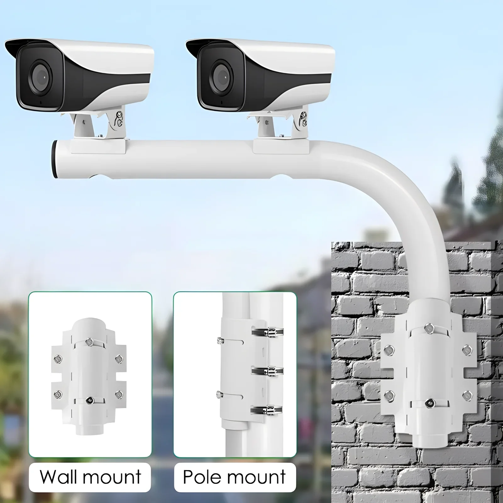 Dual-Security-Camera-Instala-o-Suporte-Outdoor-Extended-Wall-Corner ...