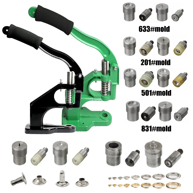 Hand-Punch-Press-Machine-Metal-Mold-For-Double-Cap-Rivets-Snap-Buttons ...