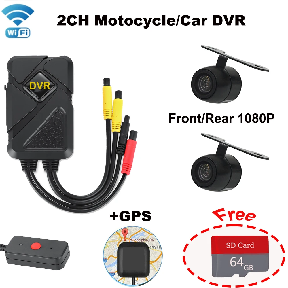 Motorcycle-DVR-1080P-Waterproof-HD-Camera-2CH-Motorcycle-Dashcam-Front ...