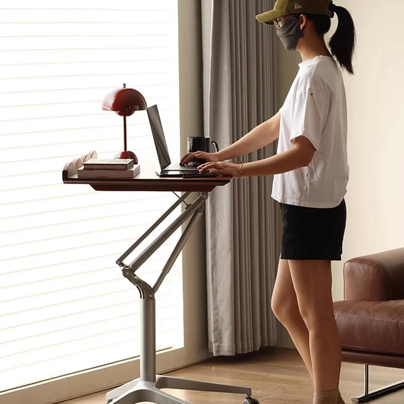 Cherry-Wood-Lifting-Solid-Wood-Computer-Desk-Bedroom-Movable-Writing ...