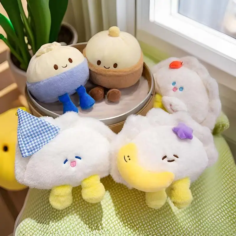 Cartoon-Style Cute Dumpling and Baozi Plush Toy – Sleepy Girl Doll ...