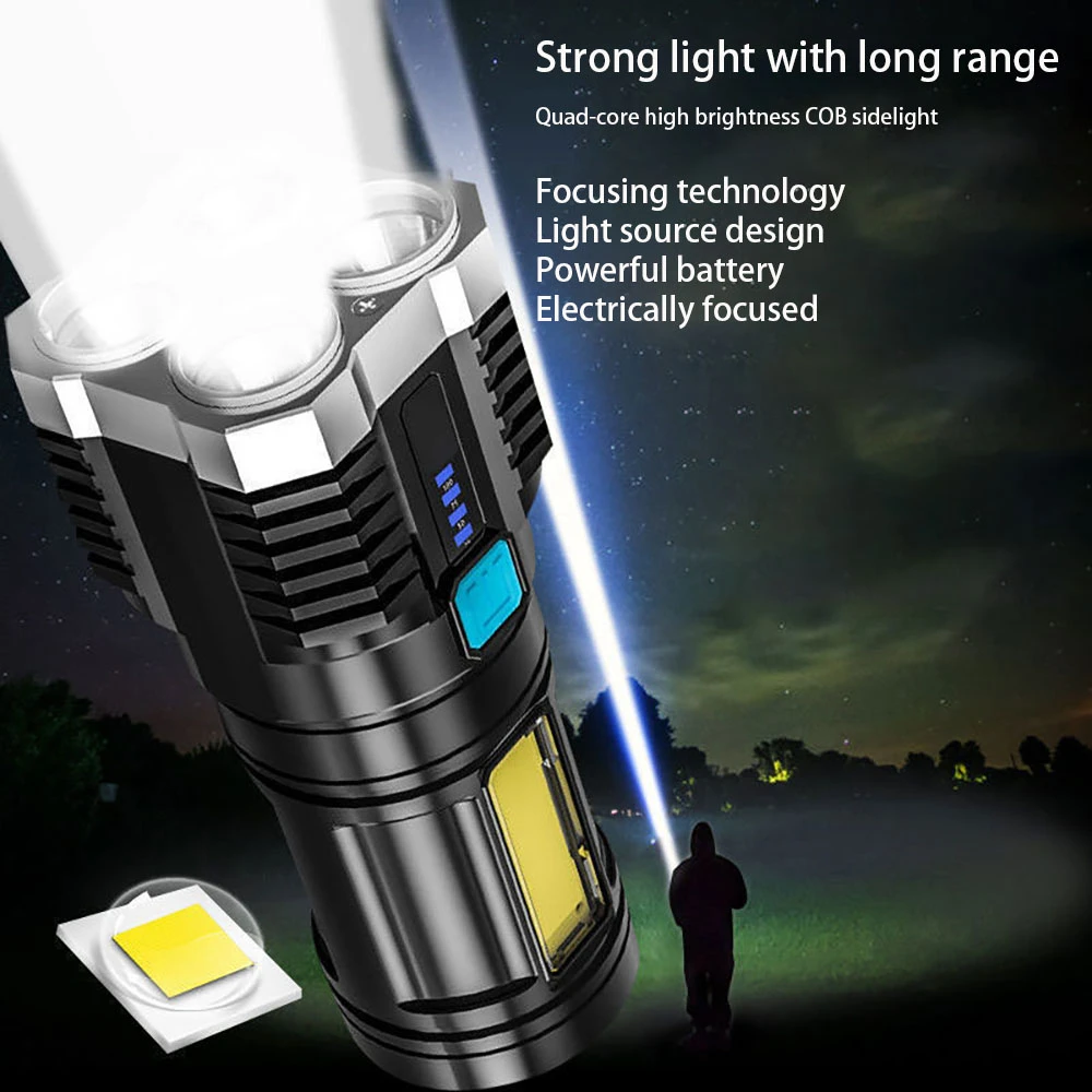 Multifunctional Flashlight Usb Charging Powerful Torch High Power ...