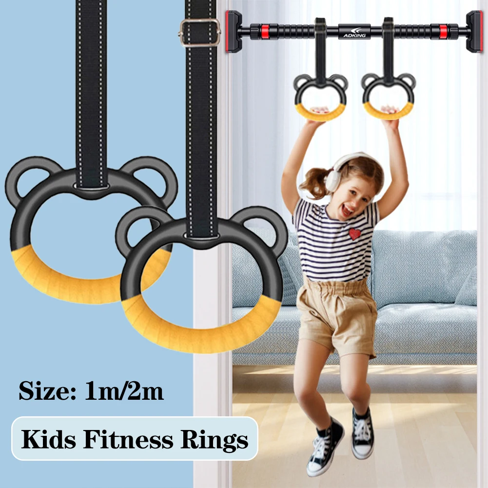 Gym-Ring-With-Adjustable-Straps-Buckles-Indoor-Fitness-Gymnastics-Rings ...