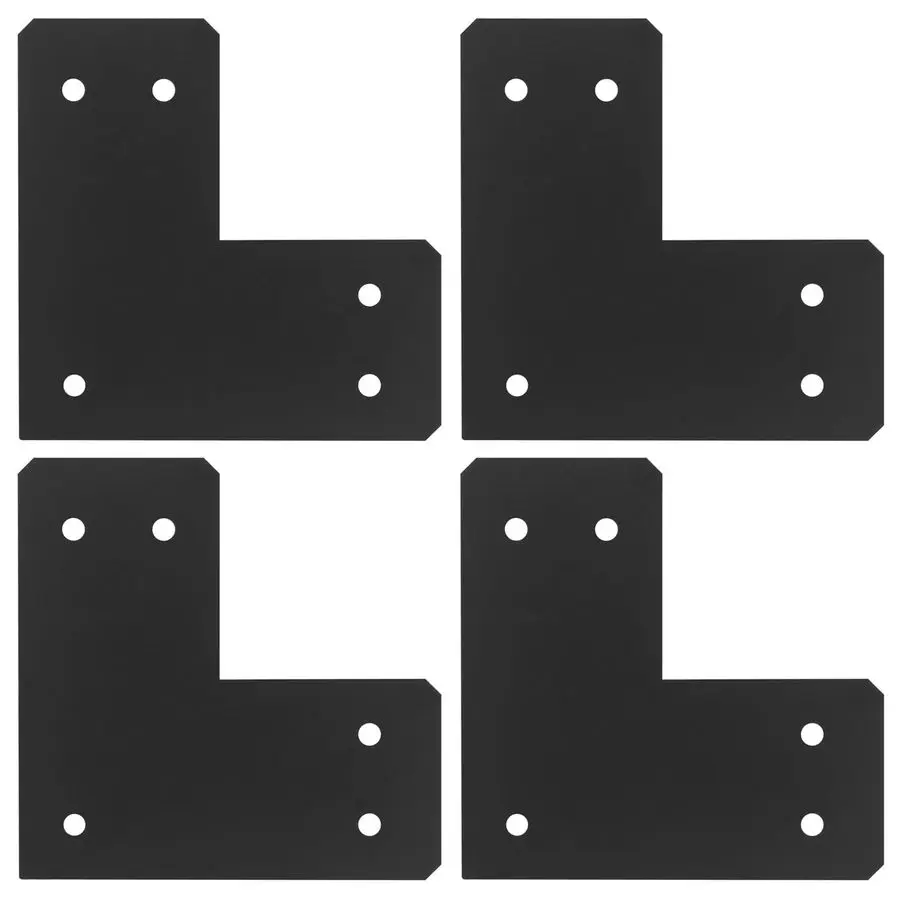 4 Pcs L Shaped Flat Mending Plates for 6x6 Post, 101 2 x 5 x 101 2 ...