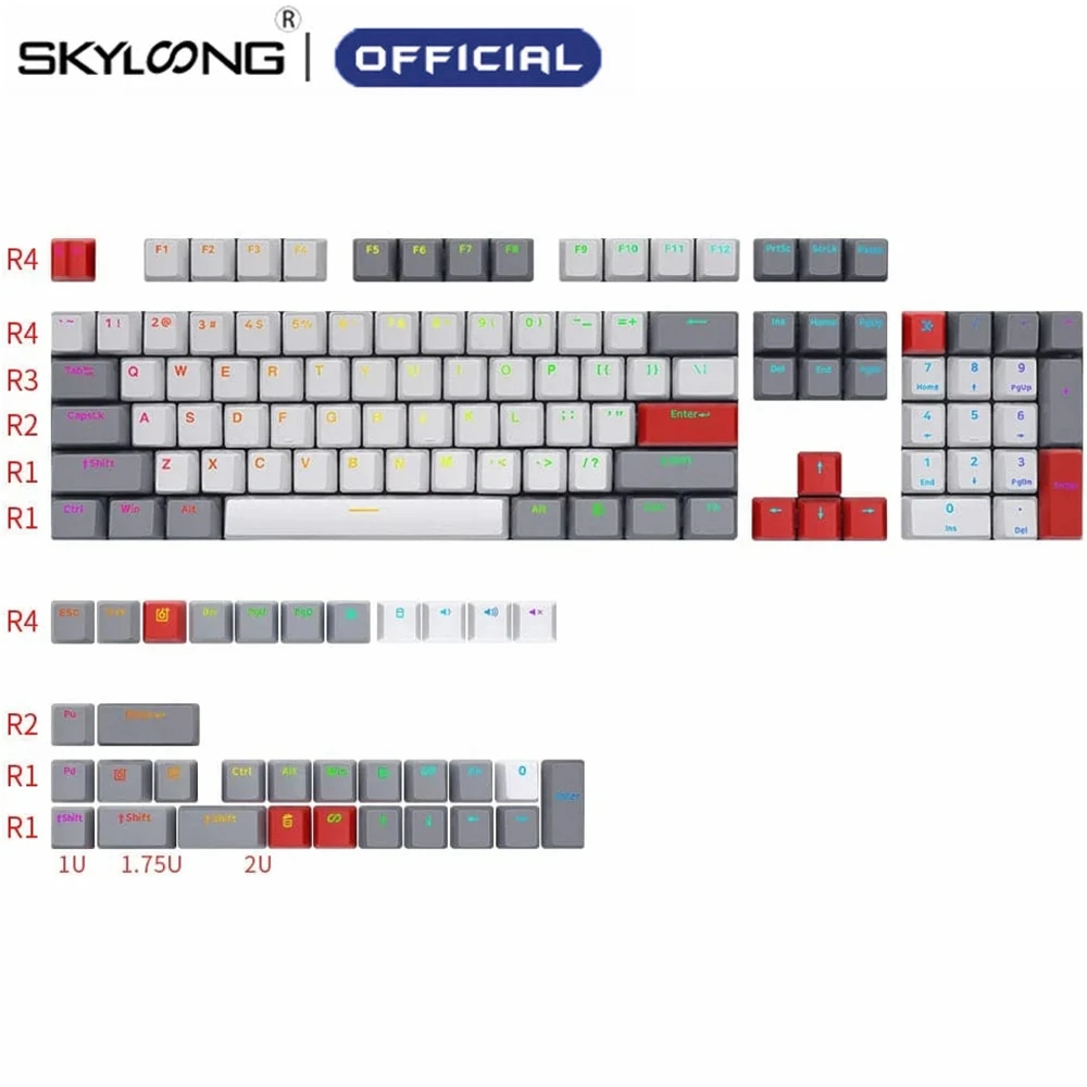 SKYLOONG-teclas-PBT-para-MAC-ISO-Cherry-MX-Switch-GK61-Anne-Pro-2 ...