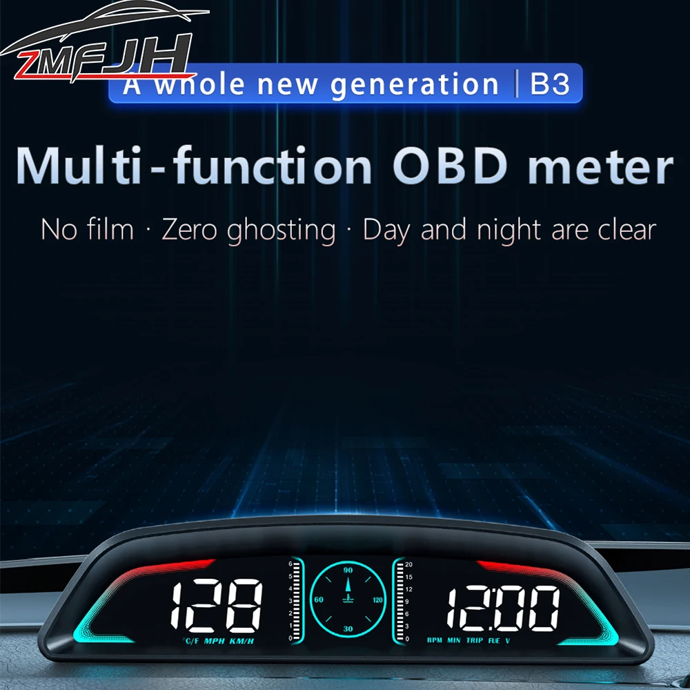 Car-OBD-For-HUD-B3-Head-Up-Display-Digital-Speedometer-Overspeed-Alarm ...