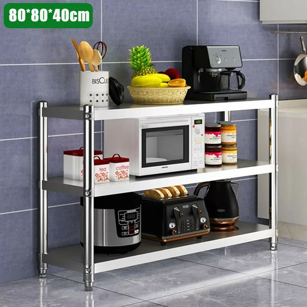 3 Tiers Kitchen Shelf Shelving Rack Restaurant Shelves Rack Stainless ...