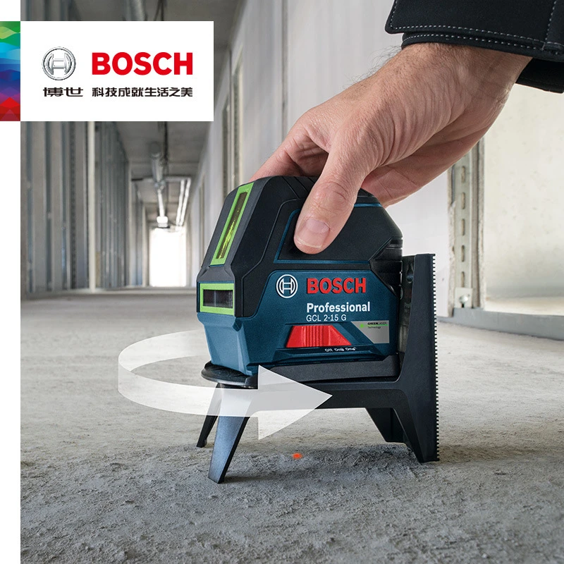 Bosch Laser Level Gcl2-15g 2-lines Cross Green Level Laser Horizontal ...