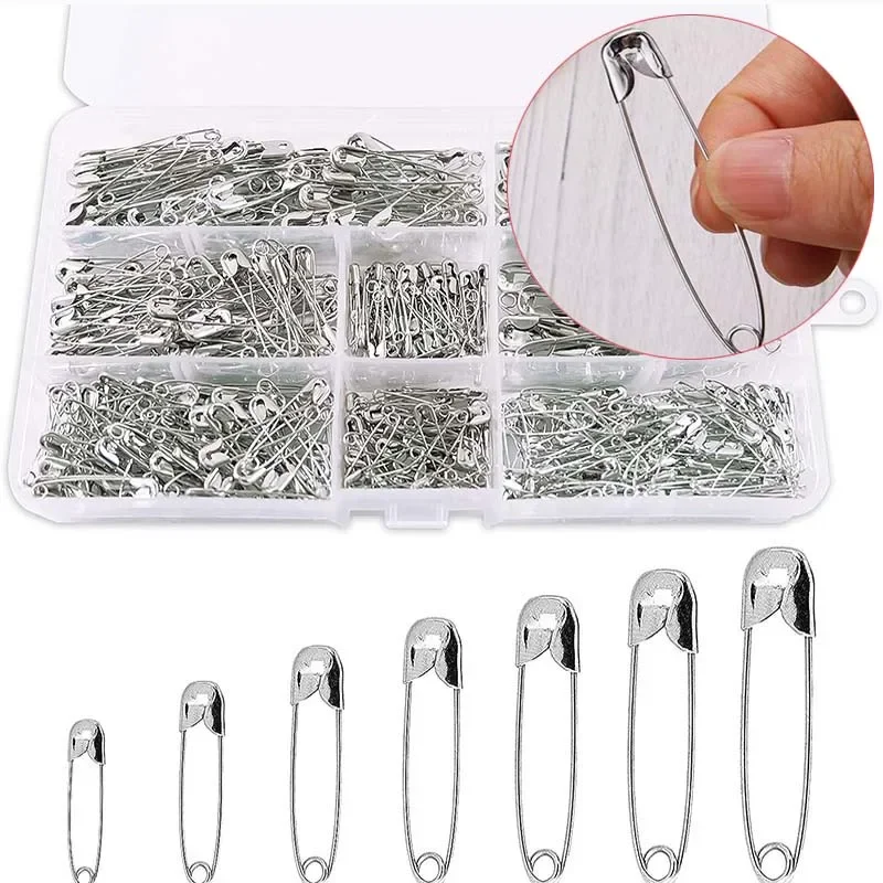 50-100Pcs-Safety-Pins-19-22-27-30-36-45-55mm-Rust-Resistant-Silver ...