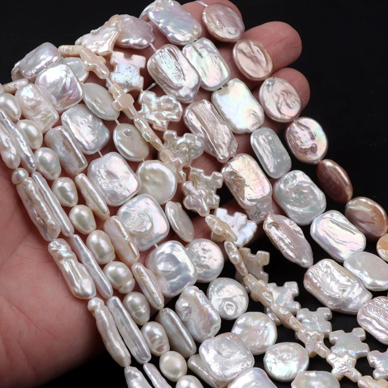 100-nat-rliche-S-wasser-Perle-Perlen-Charms-Barock-Unregelm-ige-Perle ...