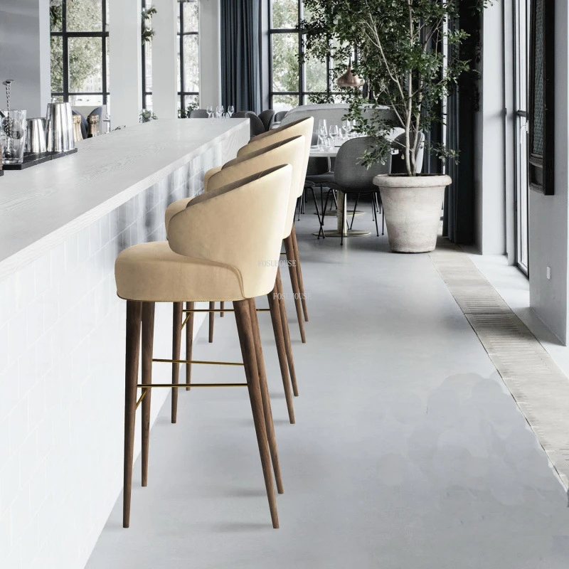 American-Luxury-Solid-Wood-Bar-Chairs-Modern-Bar-Furniture-Front-Desk ...