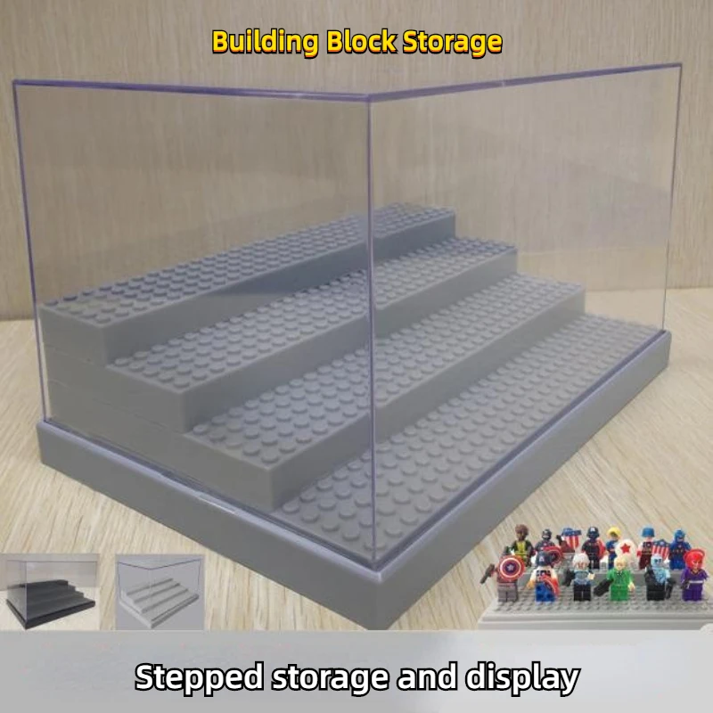 Acrylic Transparent Toys & Blocks Storage Box 4/5 Tier Ladder Storage ...