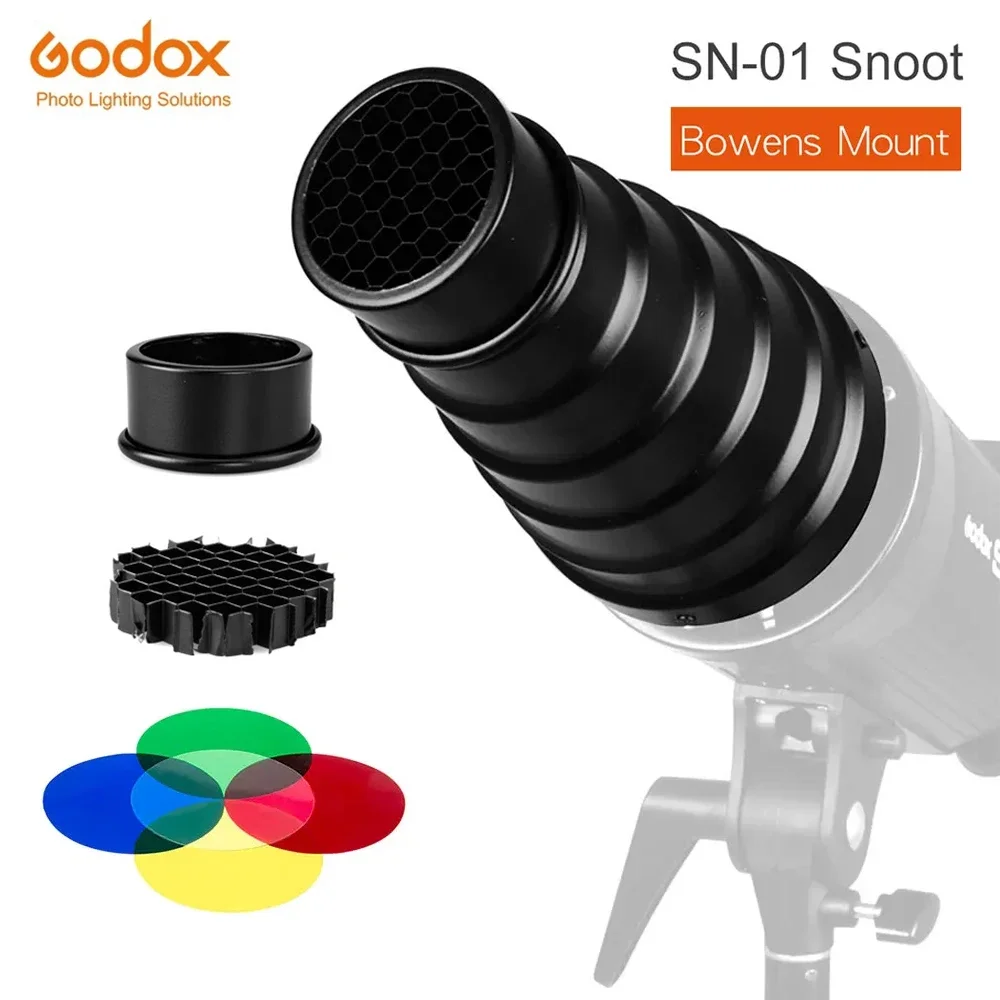 Godox Snoot Photography Studio Flash Light Fittings, grande Snoot Mount, acessórios para Godox S ...