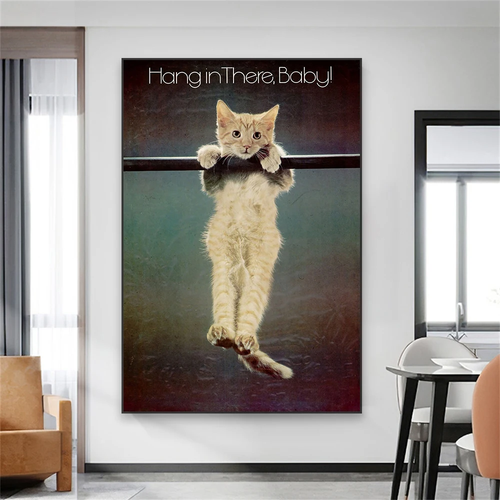 Hang In There Baby Cat Poster