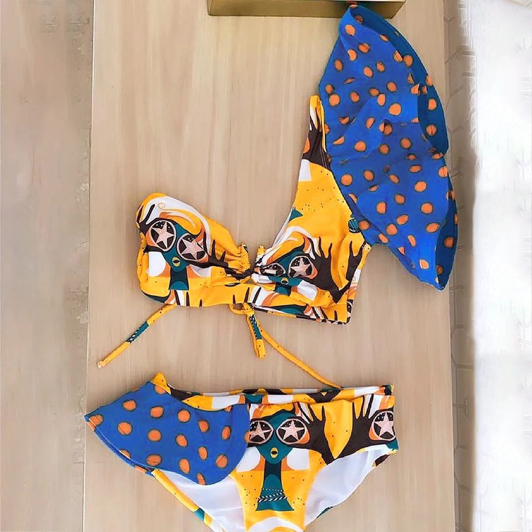 One Shoulder Ruffle Swimwear | One Shoulder Ruffle Bathing Suit - 2023 ...