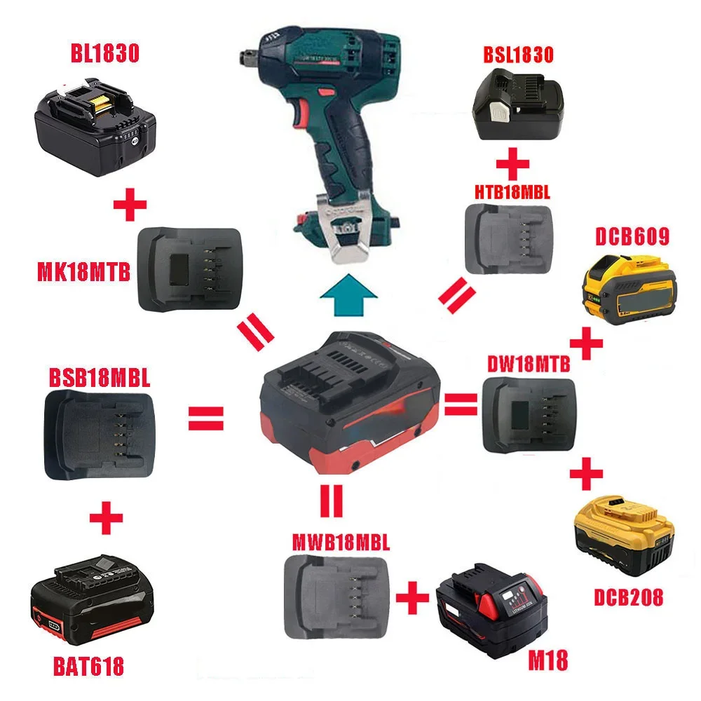 Adapter-Converter-MK18MTB-DW18MTB-BSB18MBL-For-Makita-For-DeWalt-For ...