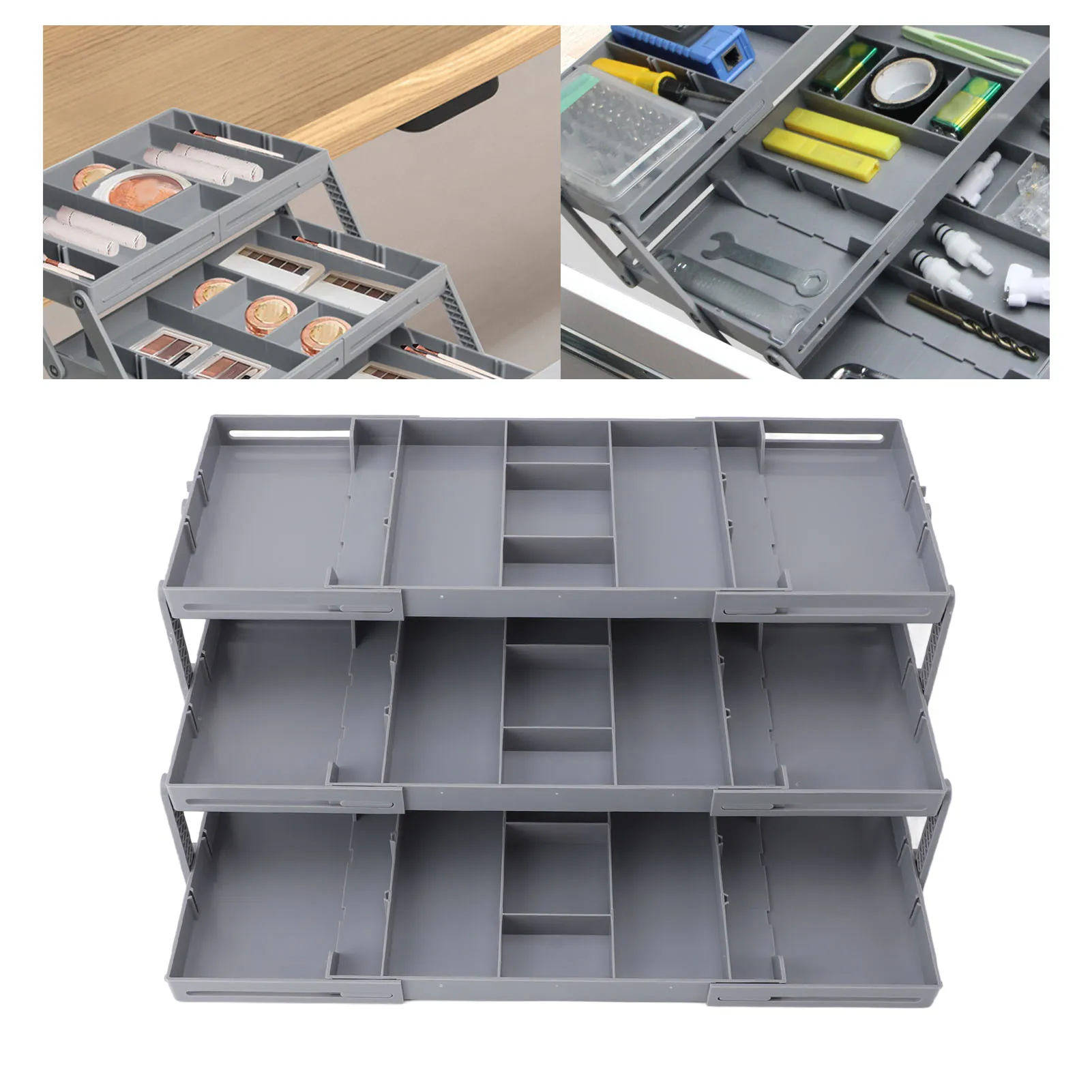 Drawer Organizer Single Row Expandable Folding Jewelry Organizer Tray ...