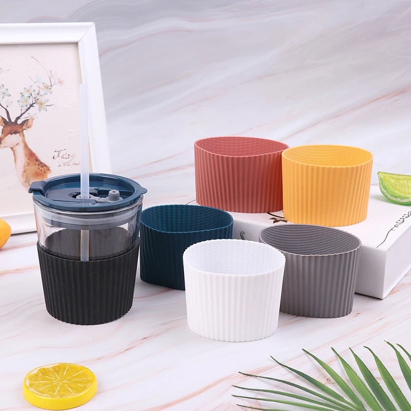 1pc Universal Glass Holder Insulated Silicone Sleeve Non slip Mug ...