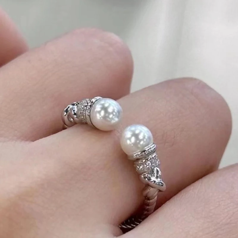 MeiBaPJ-6mm-Natural-White-Round-Pearl-Fashion-Ring-DIY-925-Silver-Holder-Setting-Fine-Wedding ...