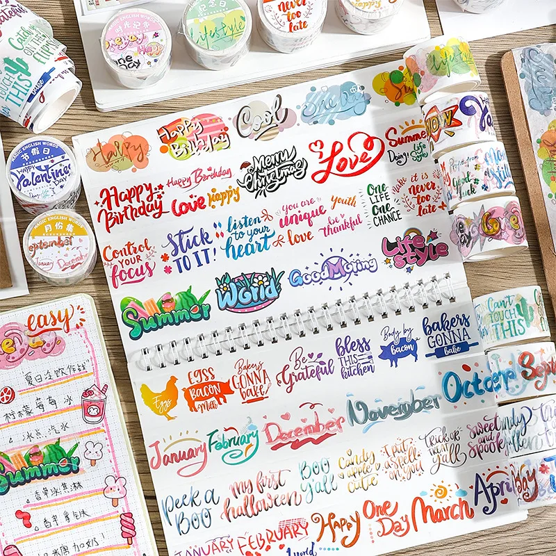 3CM-3M-English-Words-Series-Decorative-Adhesive-Tape-Washi-Masking-Tape ...