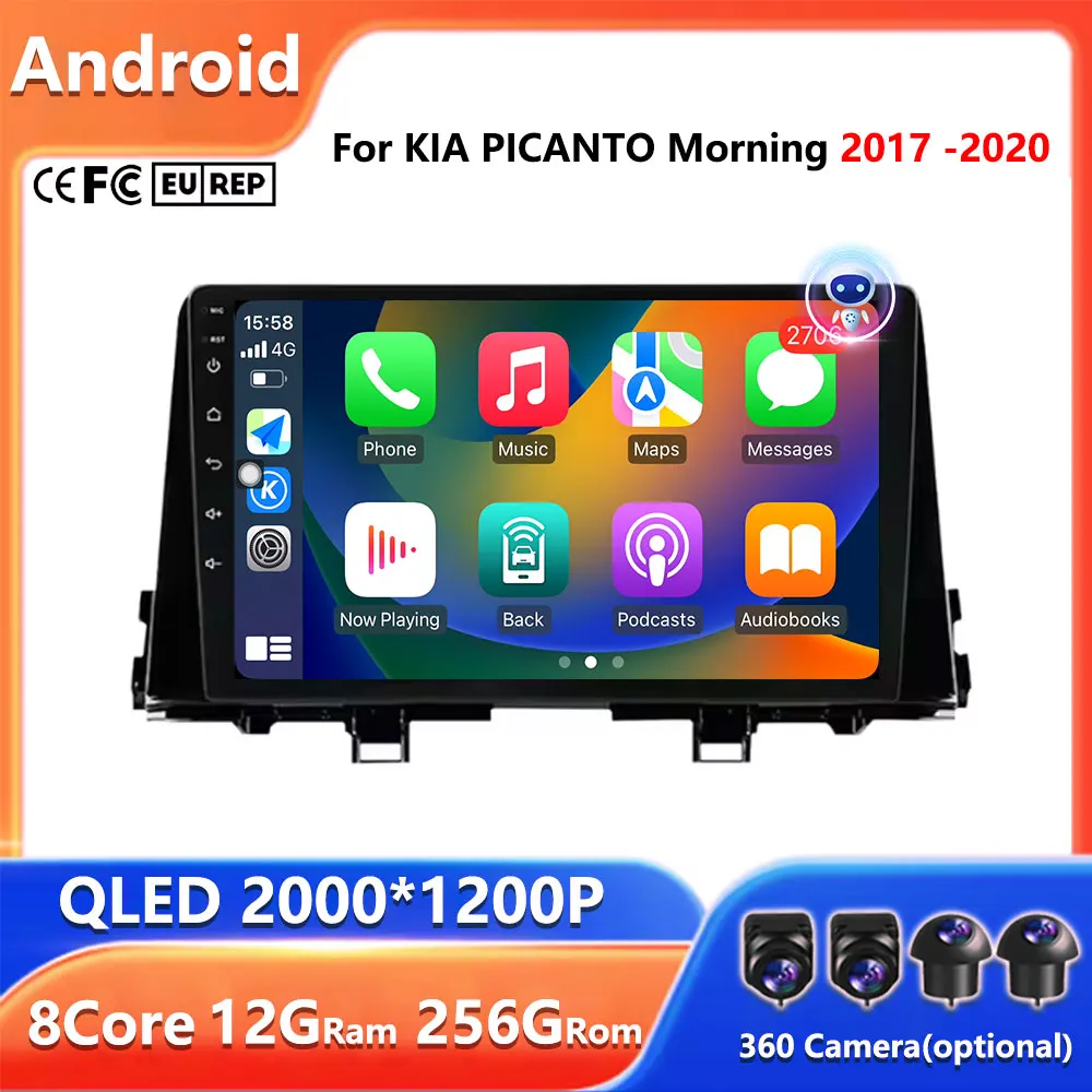 For KIA PICANTO Morning 2017 2018 2019 2020 Android 16 WIFI+4G LTE ...