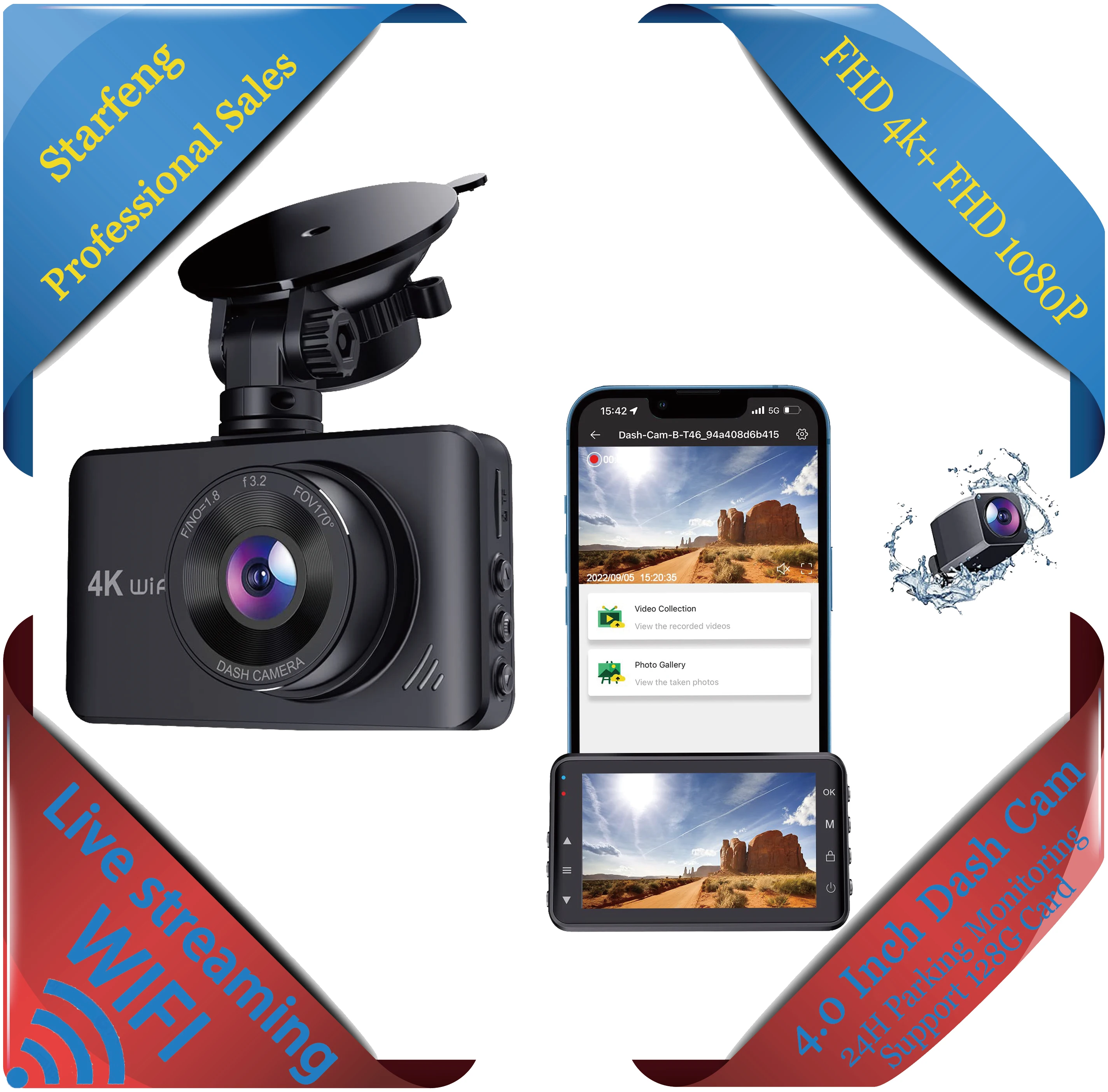 Smart-Dash-Cam-WiFi-Dual-Lens-4K-full-HD-1080P-car-DVR-recorder ...