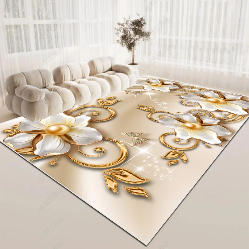 Modern-Light-Luxury-Carpets-Flower-3D-Rug-for-Bedroom-Large-Floor-Mat ...